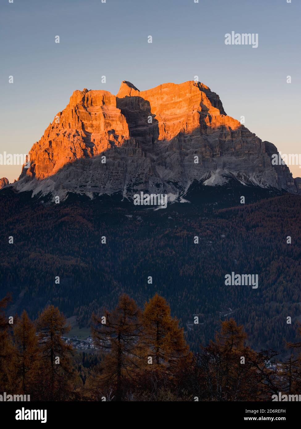 Monte Pelmo, one of the icons of the Dolomites, rising over Val di ...