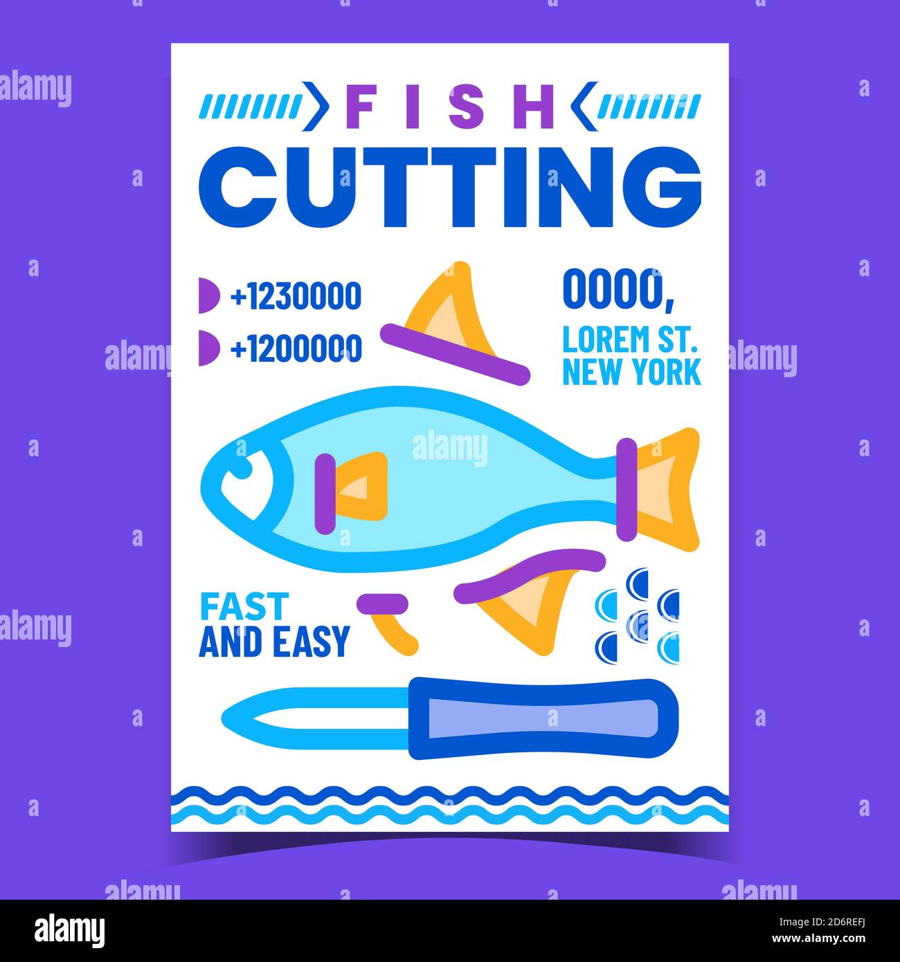 Preparing fish and cutting Stock Vector Images - Alamy
