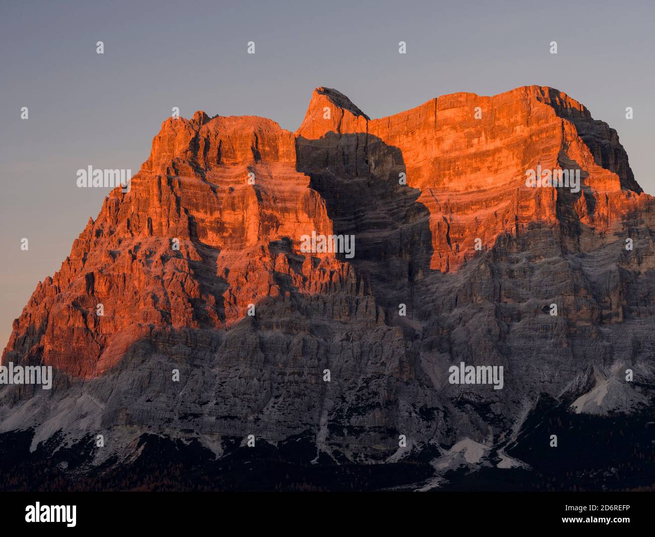 Monte Pelmo, one of the icons of the Dolomites, rising over Val di ...