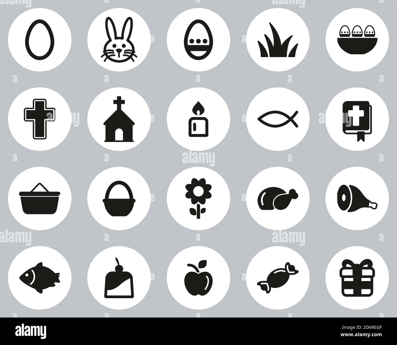 Easter Holiday Tradition & Culture Icons Black & White Flat Design ...