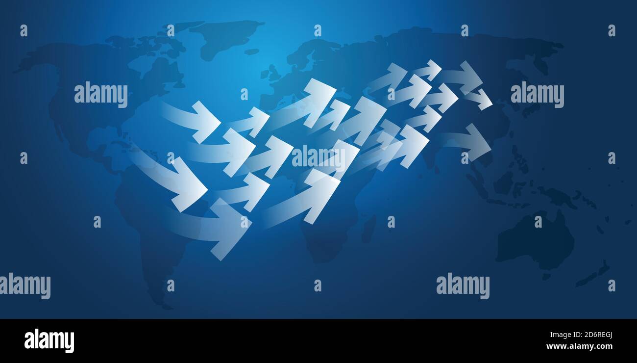 World map arrows hi-res stock photography and images - Alamy