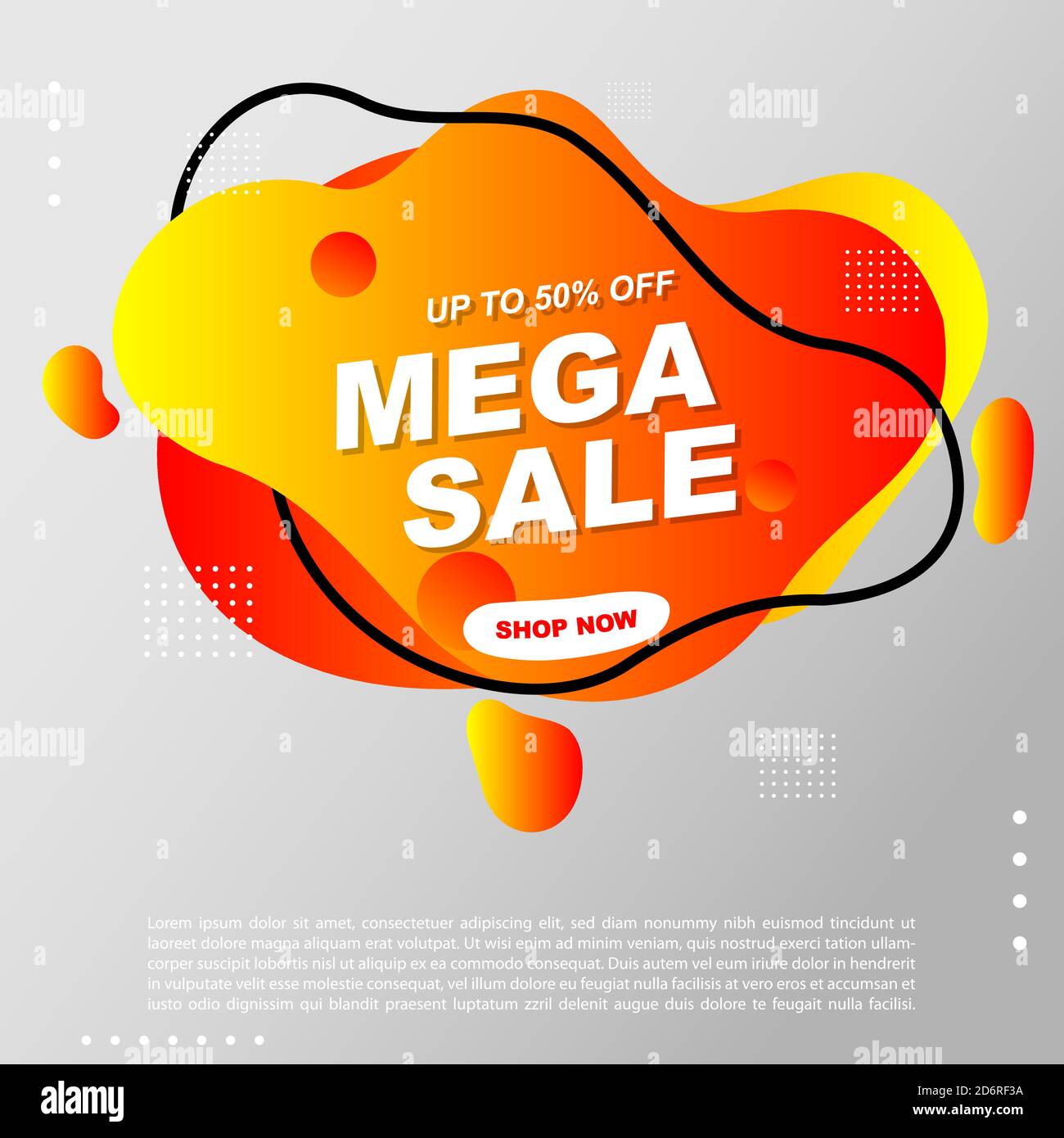 Mega Sale fluid, liquid gradient Banner template Design. You Can use ...