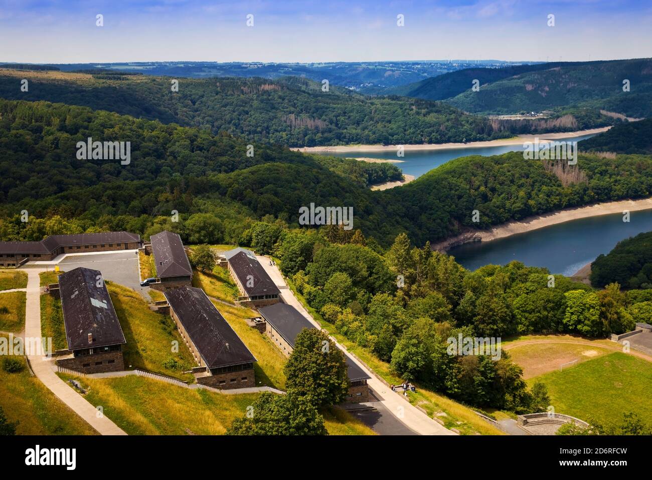 former NS-Ordensburg Vogelsang, view onto Urft storage lake and Eifel ...