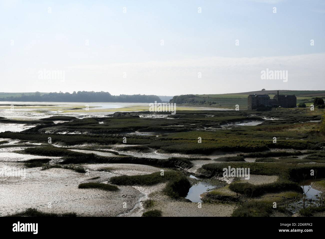 Quinard tide mill in the Rance estuary, France, Brittany, Ille-et ...
