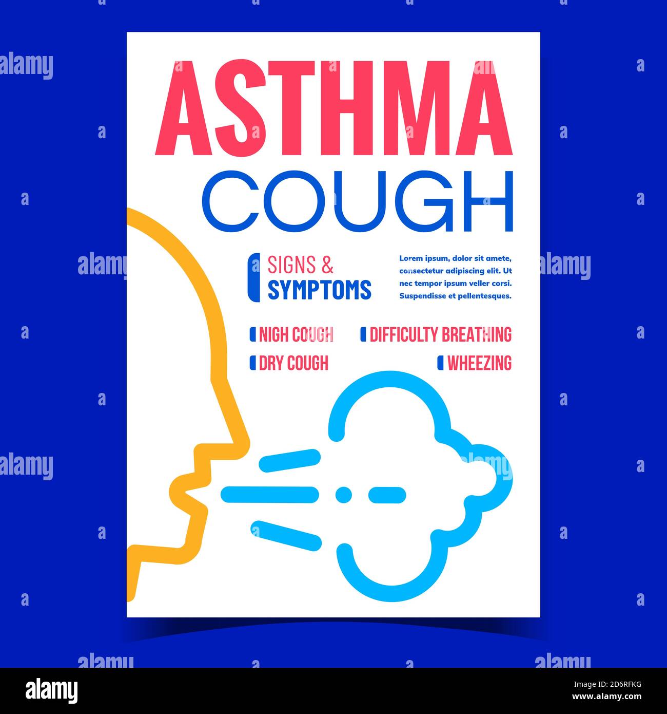 Asthma Cough Creative Promotional Poster Vector Stock Vector Image ...