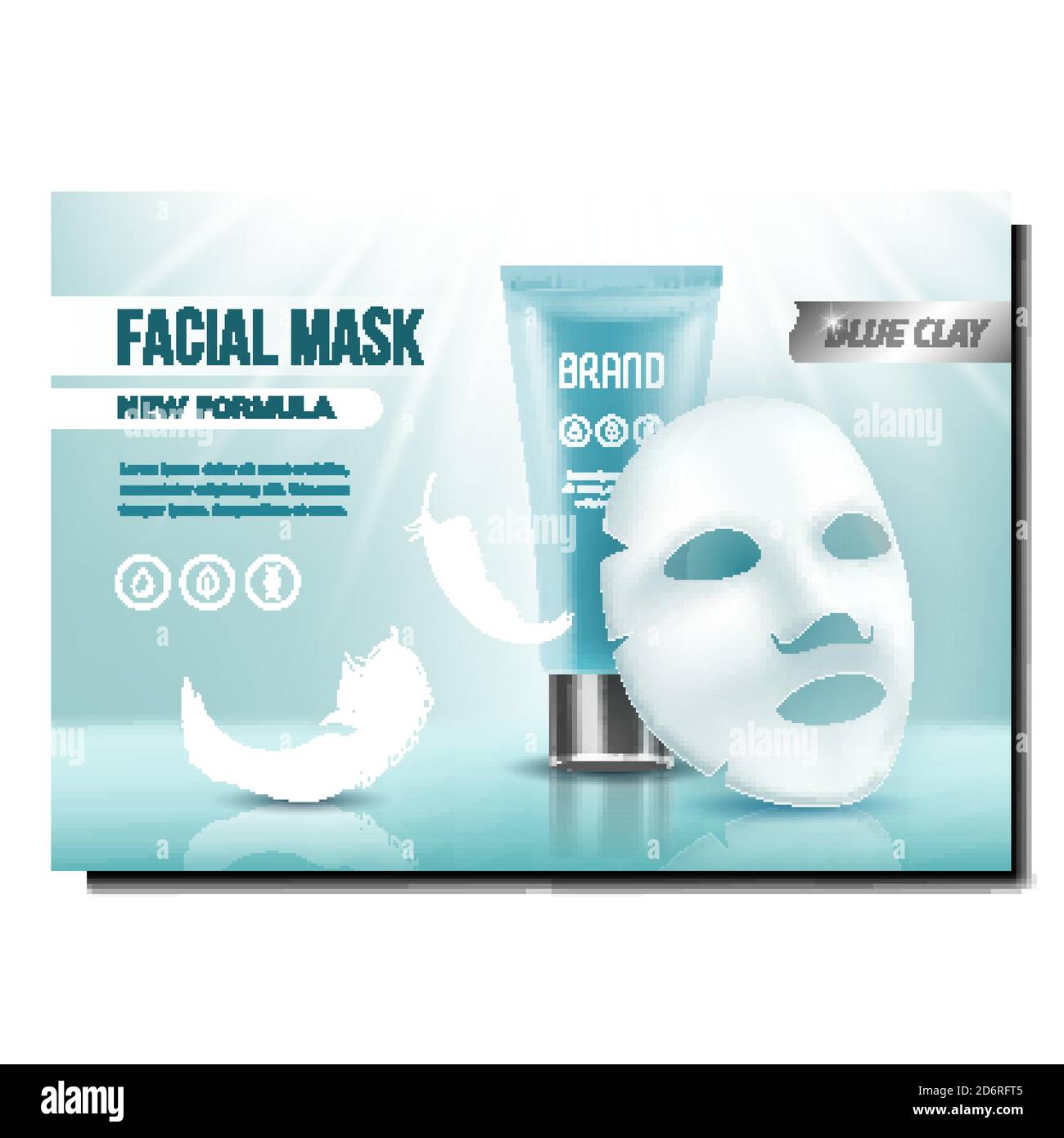 Facial Mask And Cream Creative Promo Banner Vector Stock Vector Image ...