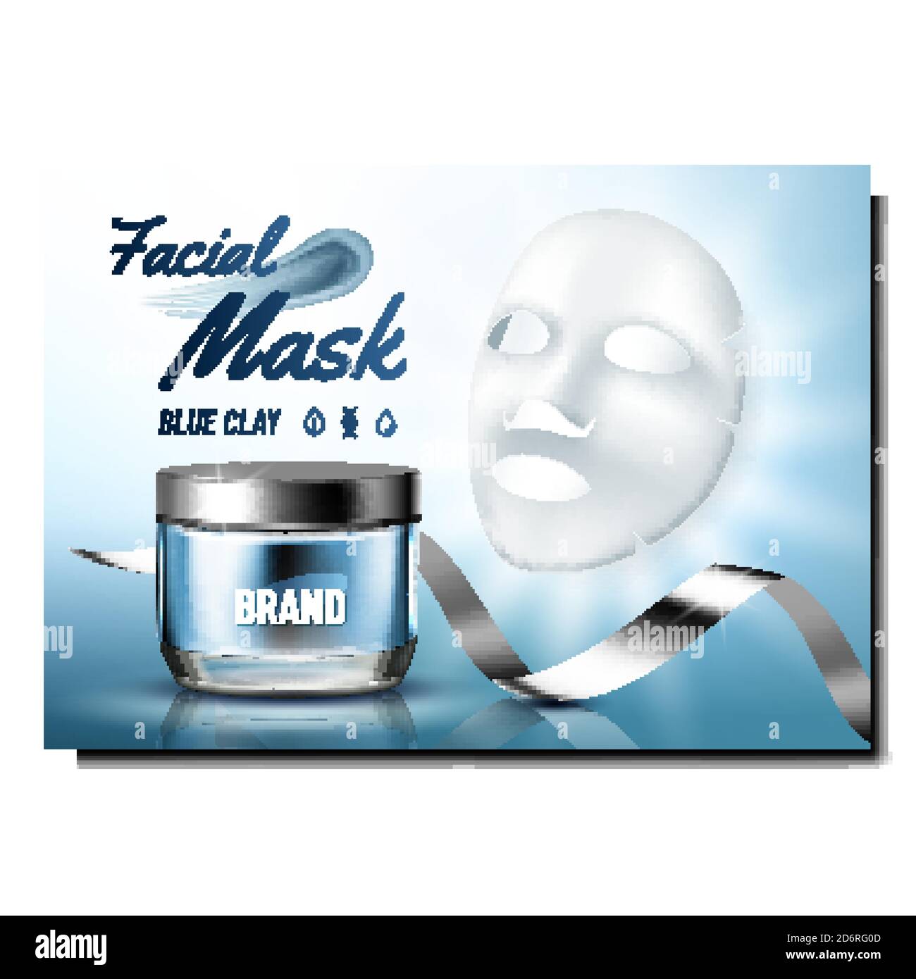 Facial Mask Spa Cosmetic Promotional Poster Vector Stock Vector Image ...