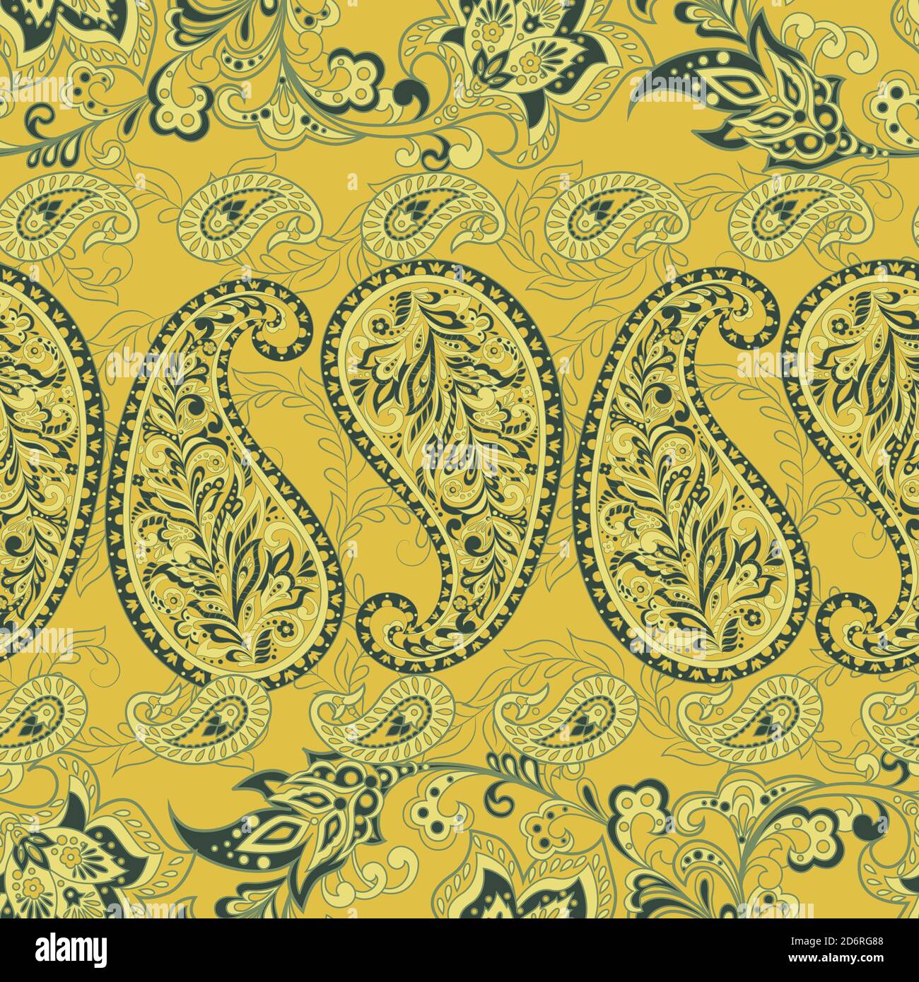 Paisley Pattern Seamless Asian Textile Background Stock Vector Image