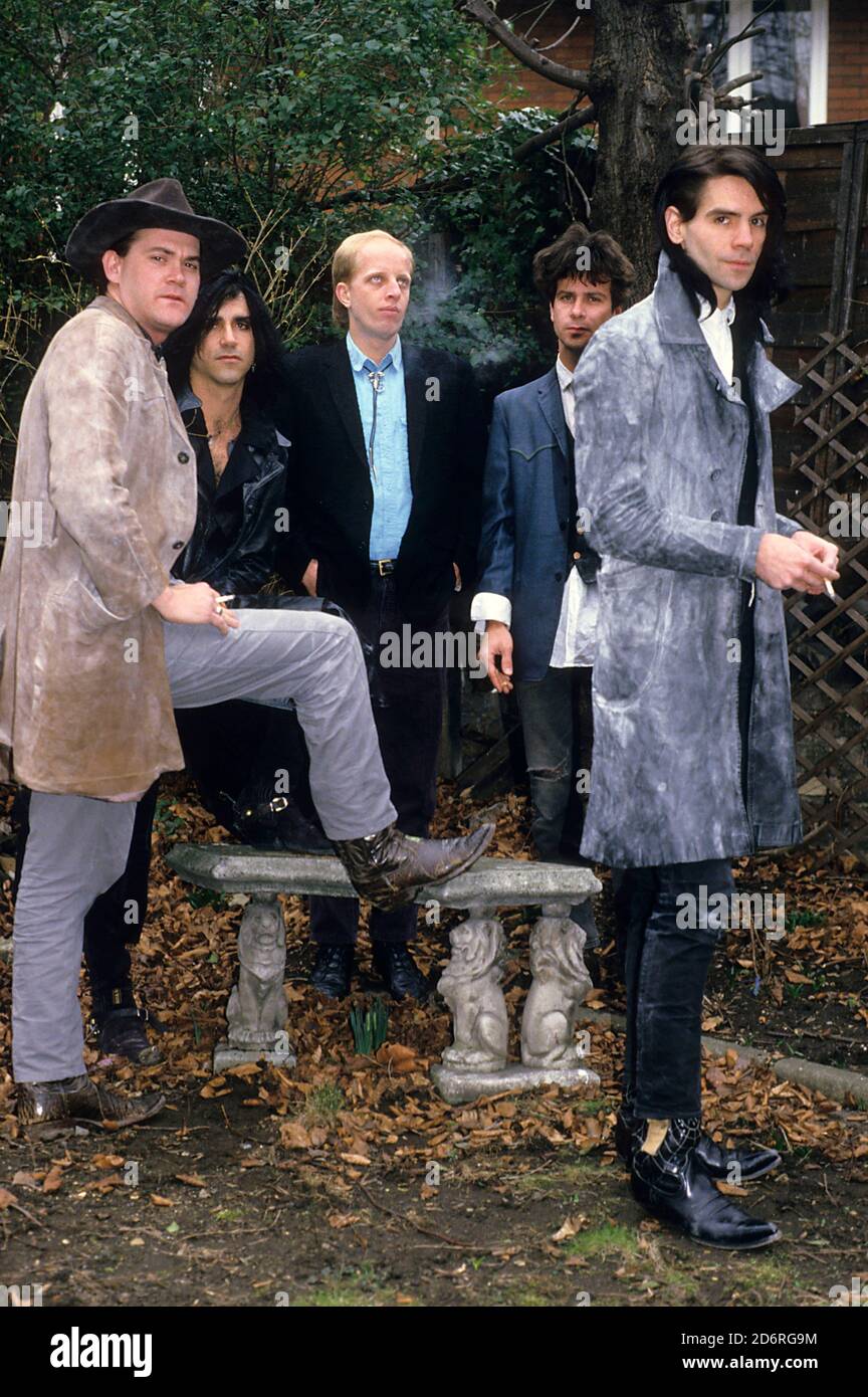 Wall of Voodoo during a photoshoot in a park. London, May 23, 1986 ...