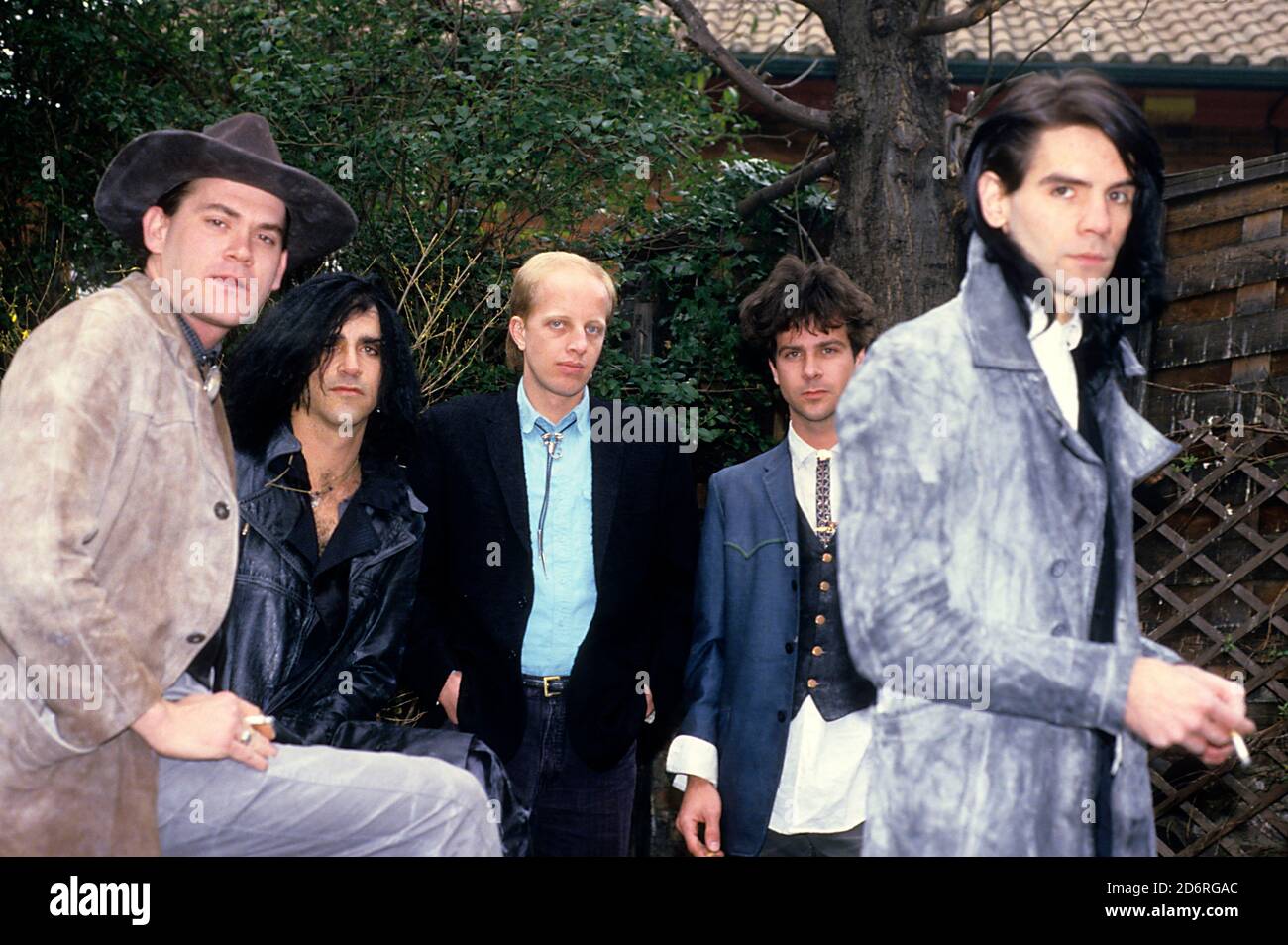 Wall of Voodoo during a photoshoot in a park. London, May 23, 1986 ...
