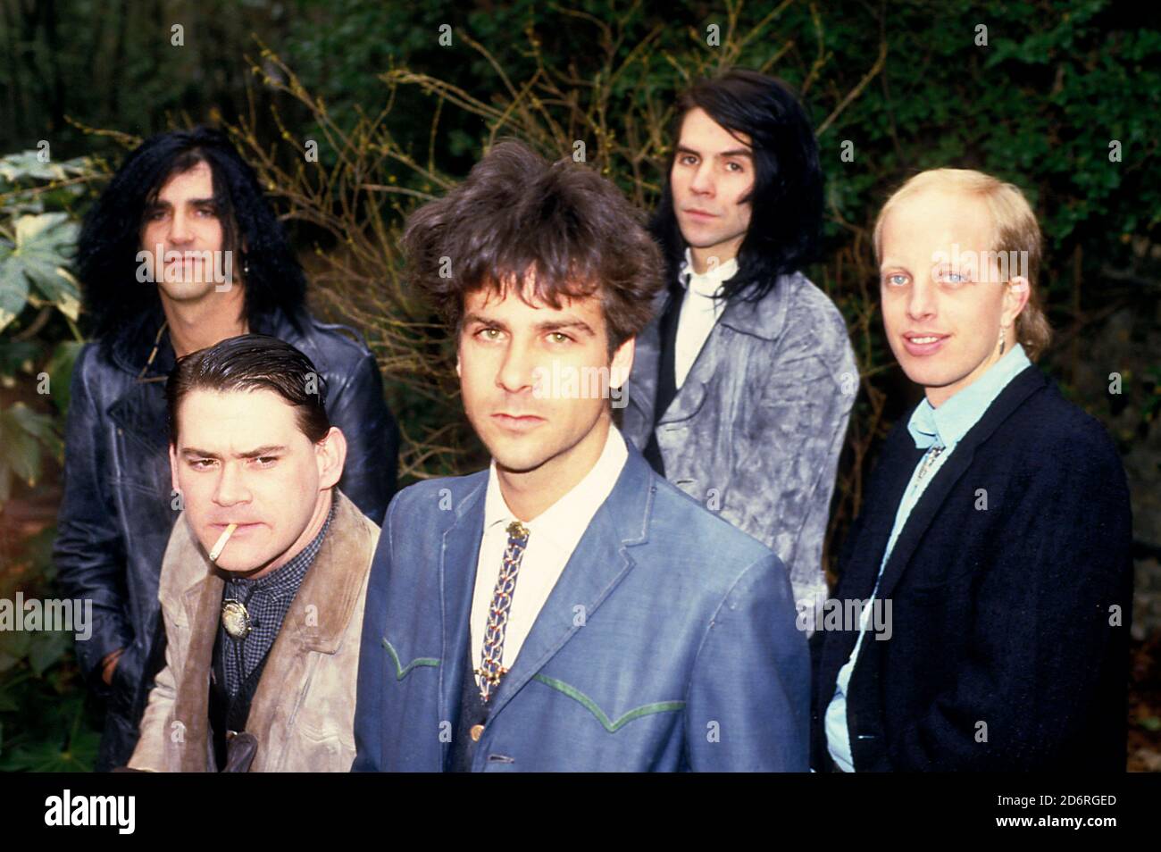 Wall of Voodoo during a photoshoot in a park. London, May 23, 1986 ...