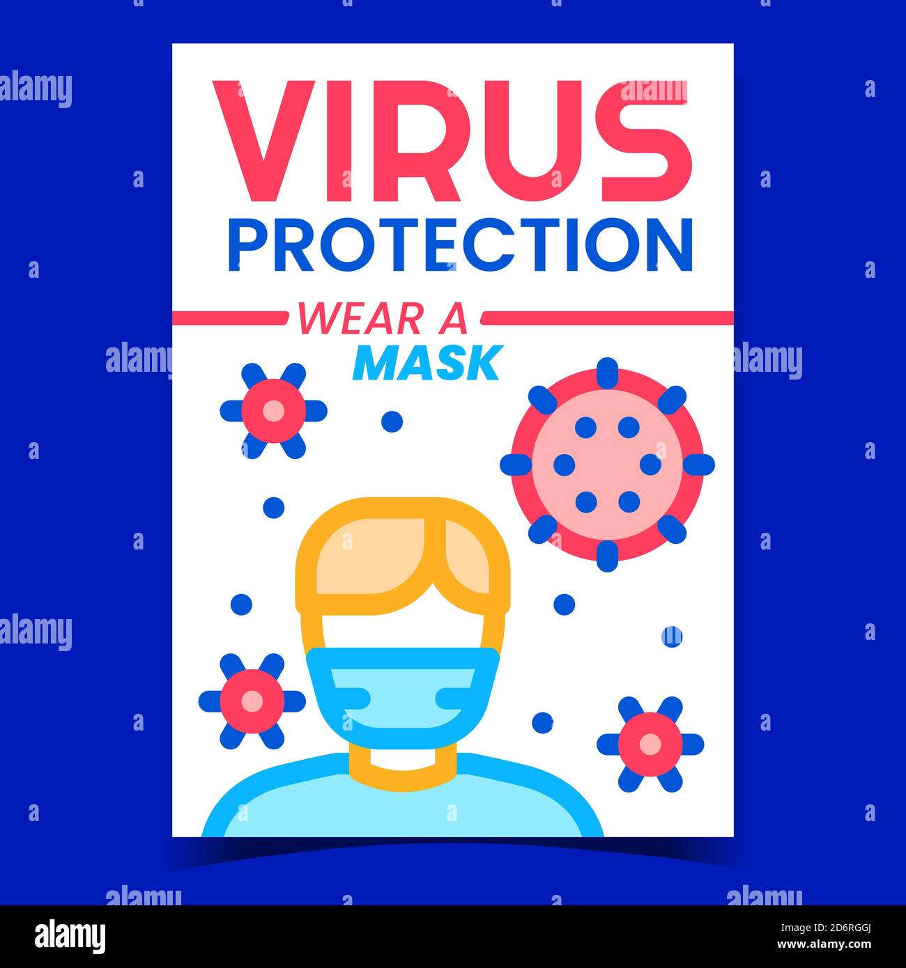 Virus Protection Mask Creative Promo Banner Vector Stock Vector Image ...