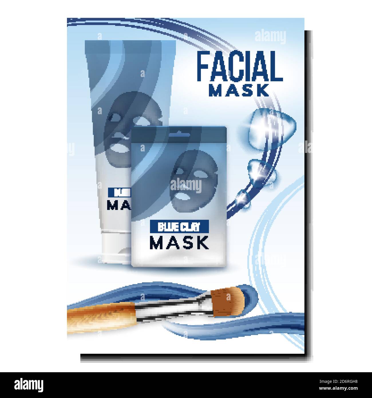 Facial Mask Cosmetician Promotional Poster Vector Stock Vector Image ...