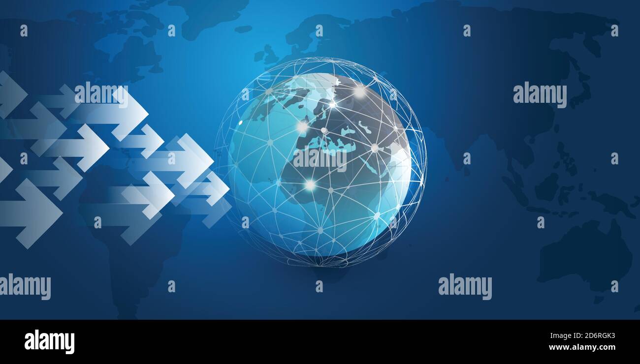 Global Networks and Trading Design Concept with Arrows and Earth Globe ...