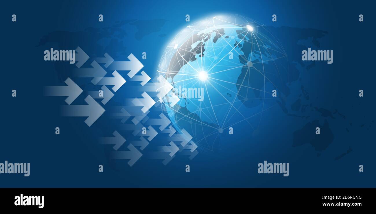 Cloud Computing Design Concept with Earth Globe - Global Business, Digital Network Connections ...