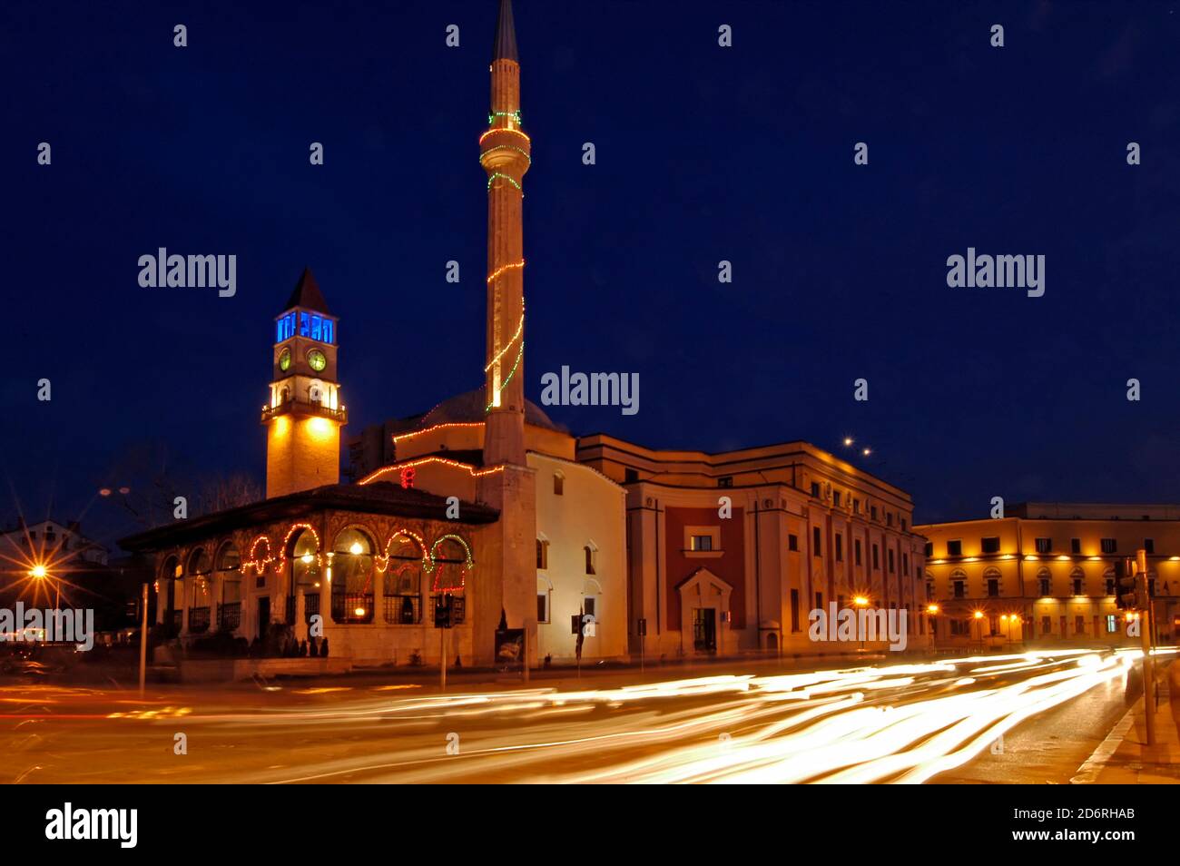 Skanderbeg Square at night, Tirana, Albania Stock Photo - Alamy