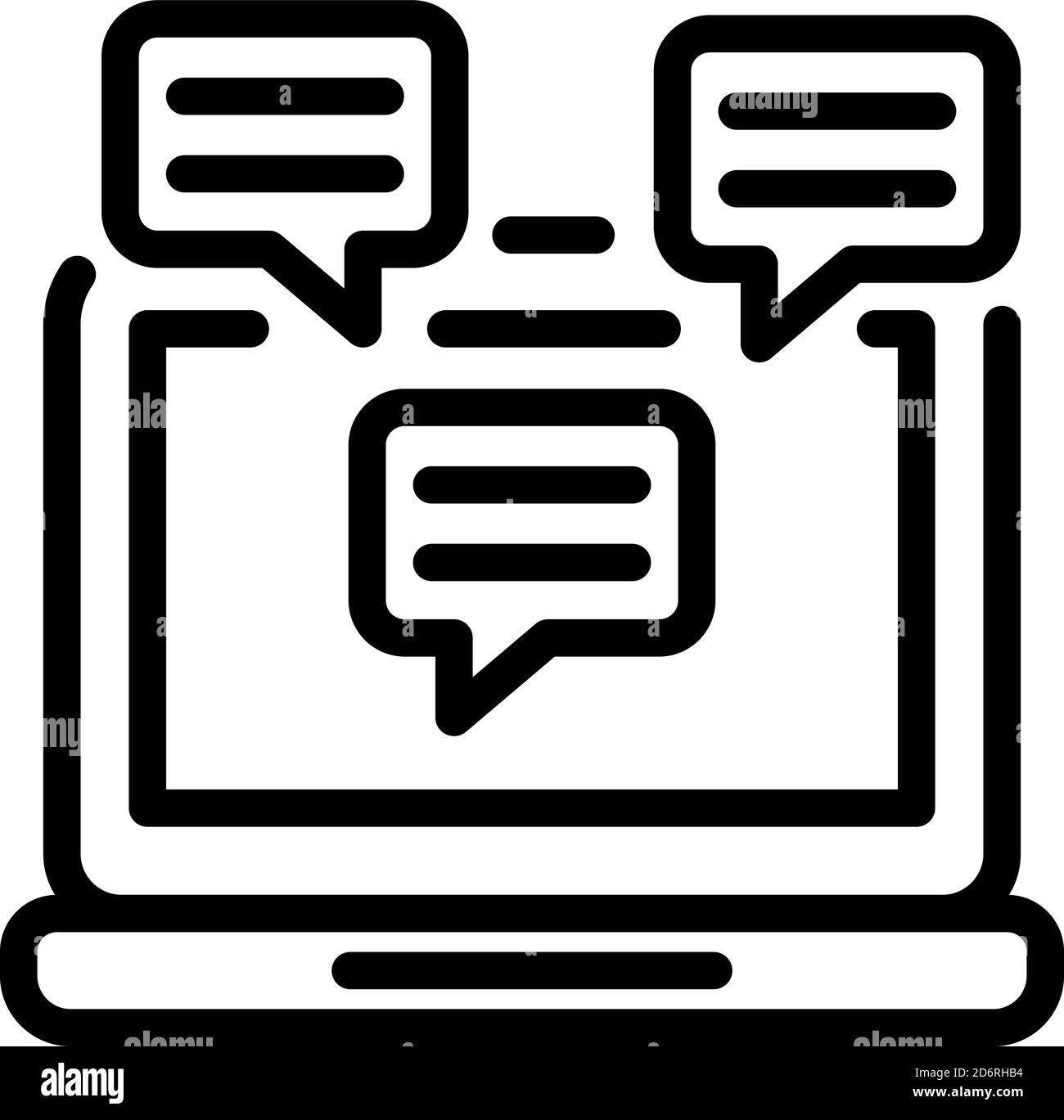 Laptop chat icon, outline style Stock Vector Image & Art - Alamy