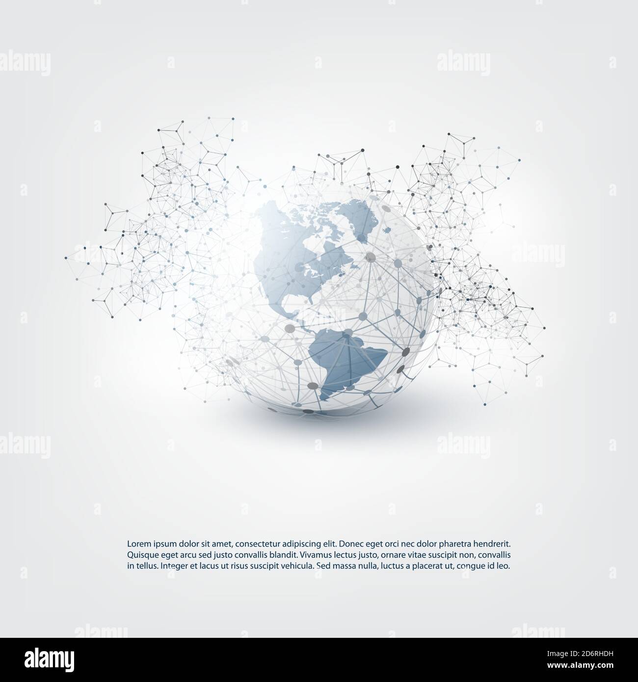 Cloud Computing and Global Networks Concept Design with Earth Globe and Geometric Network Mesh ...