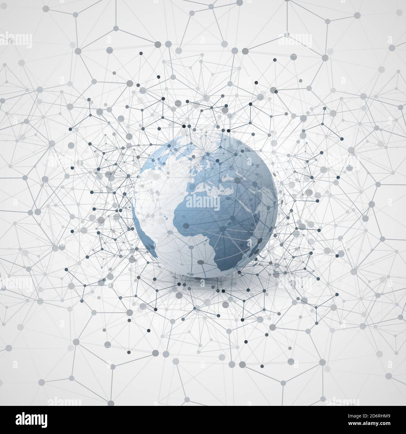 Cloud Computing and Global Networks Concept Design with Earth Globe and Geometric Network Mesh ...