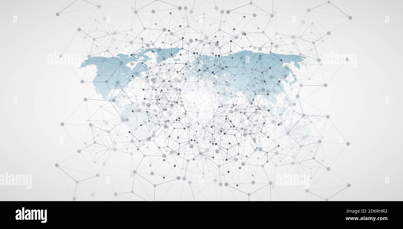 Cloud Computing and Global Networks Concept Design with World Map and ...