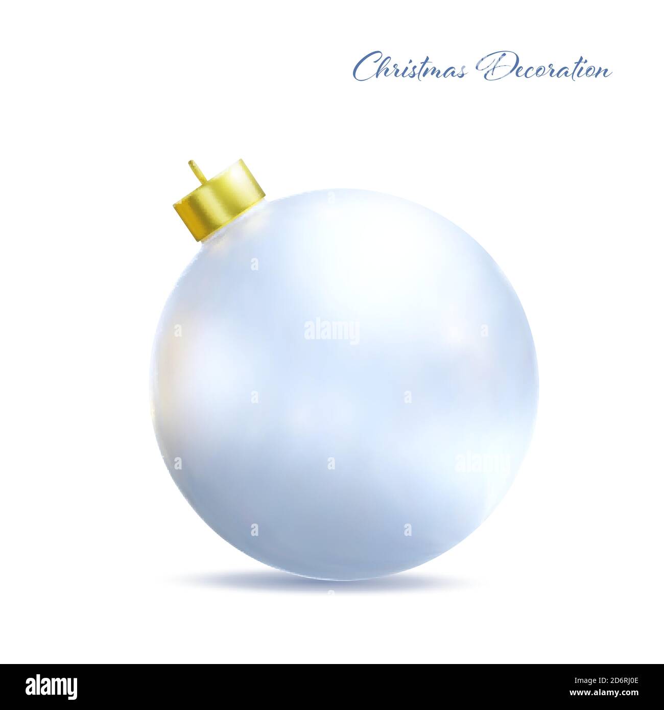 Christmas tree white ball isolated on white background Stock Vector ...