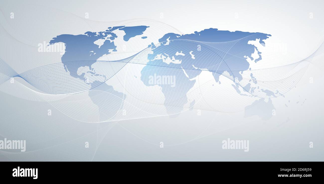 Cloud Computing and Global Networks Concept Design with World Map and ...