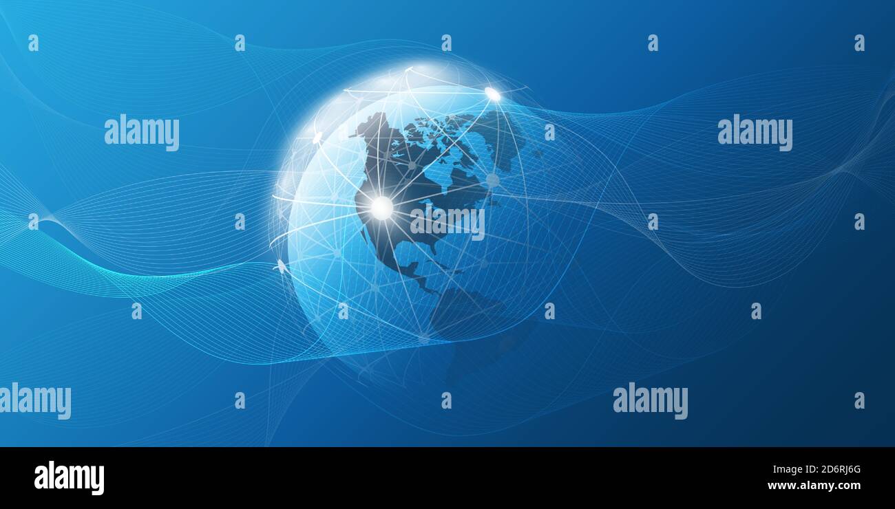 Abstract Blue Minimal Style Cloud Computing Networks Structure Telecommunications Concept