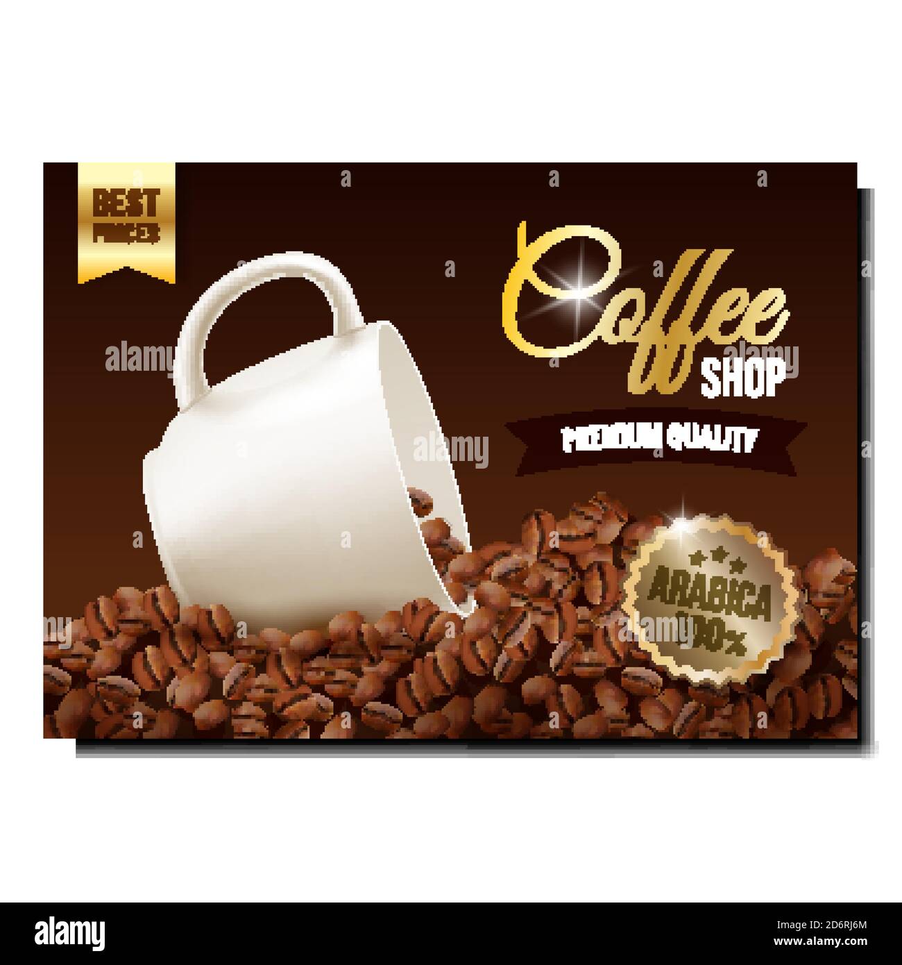 Coffee Shop Bar Creative Promotional Banner Vector Stock Vector Image ...