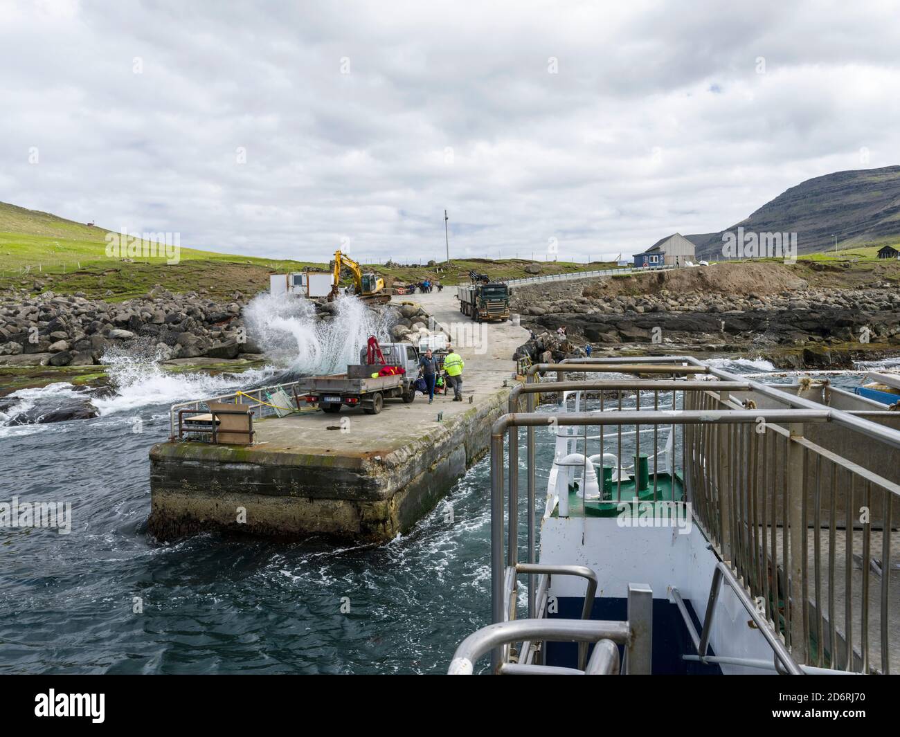 Island of Svinoy, the jetty. Nordoyggjar (Northern Isles) in the Faroe ...