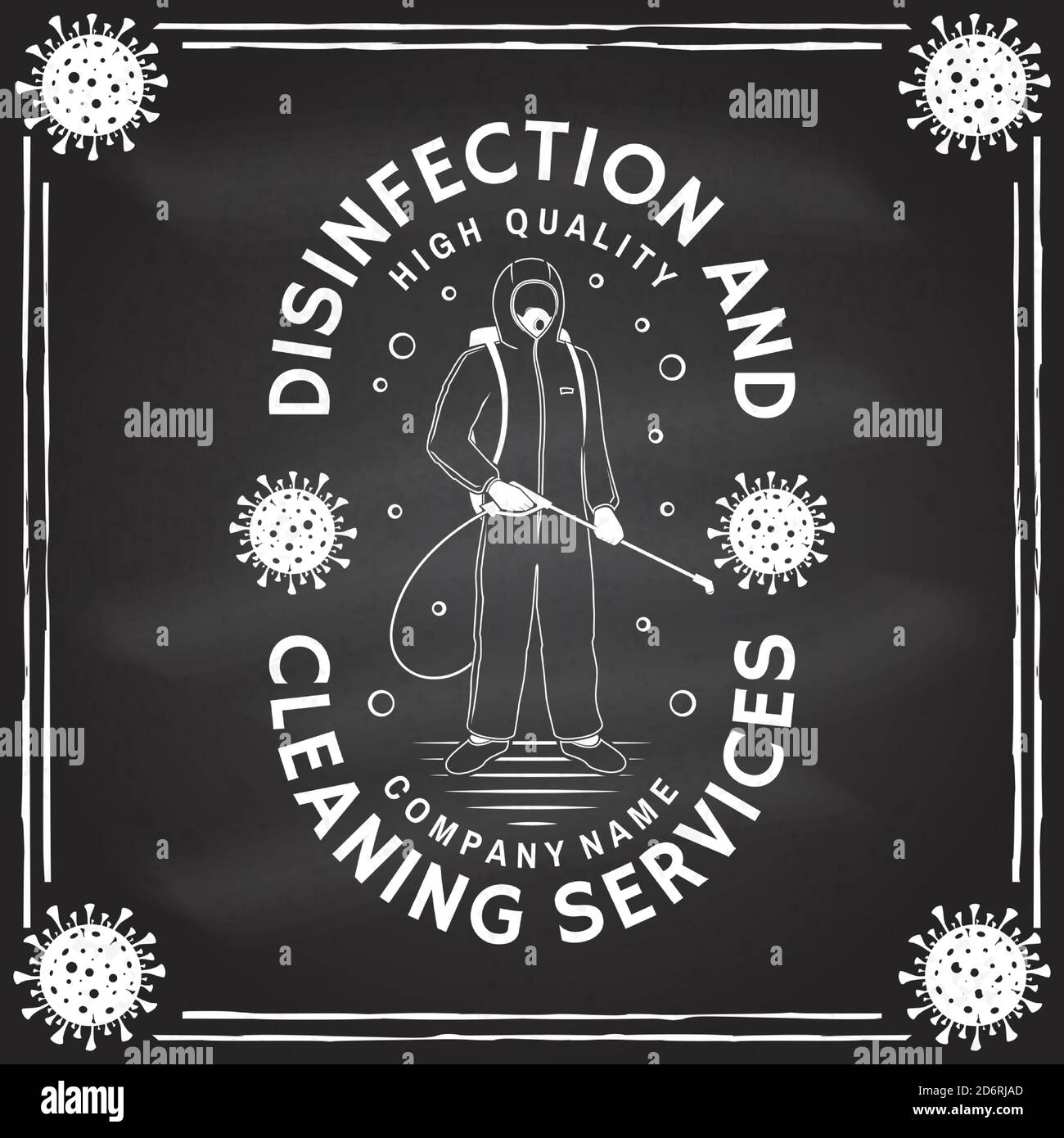 Disinfection and cleaning services badge, logo, emblem. Vector ...