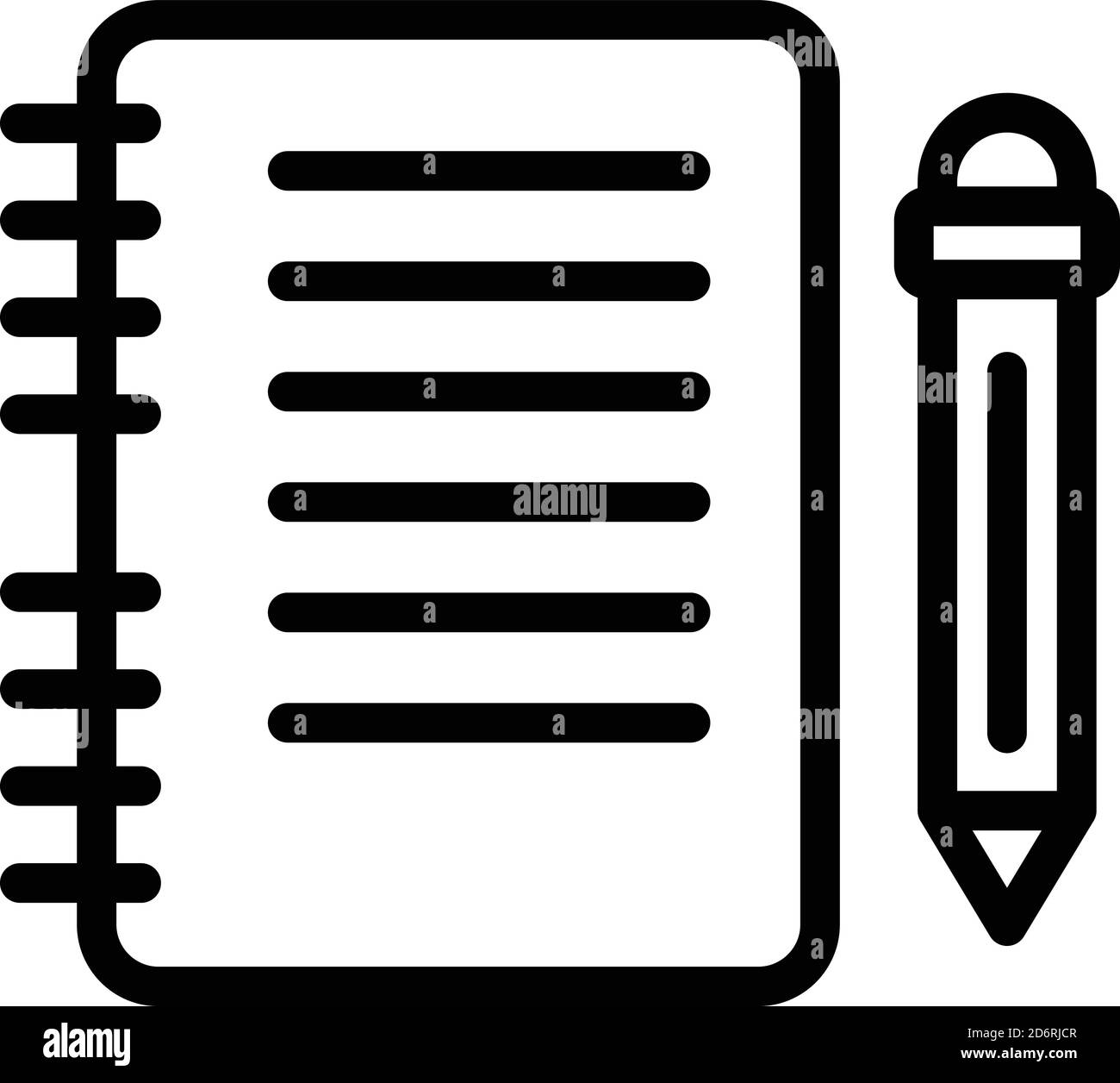 Notebook and pencil icon, outline style Stock Vector Image & Art - Alamy
