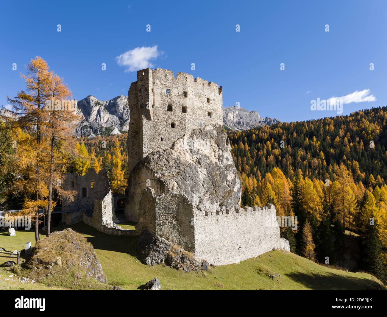 Andraz Castle (also called Buchenstein or Andrac) near Passo Falzarego ...