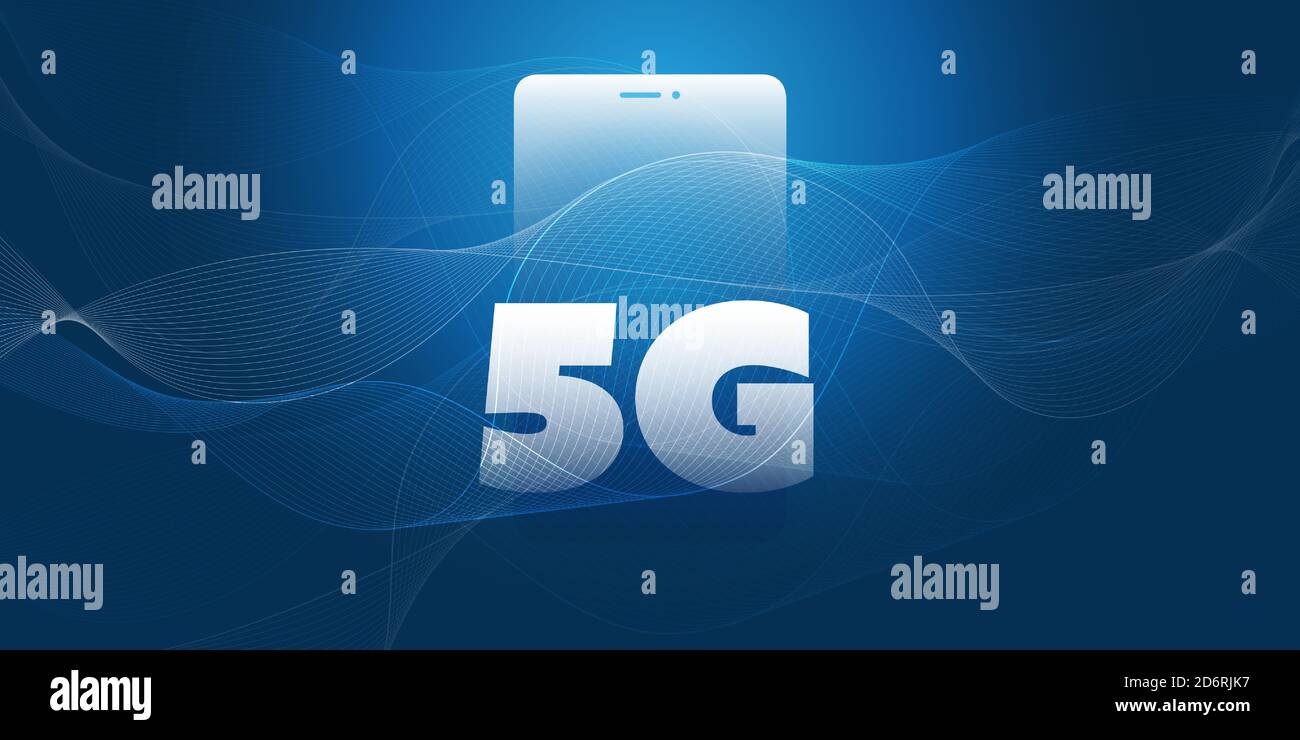 5G Network Label in Front of a Smart Phone - High Speed, Broadband ...