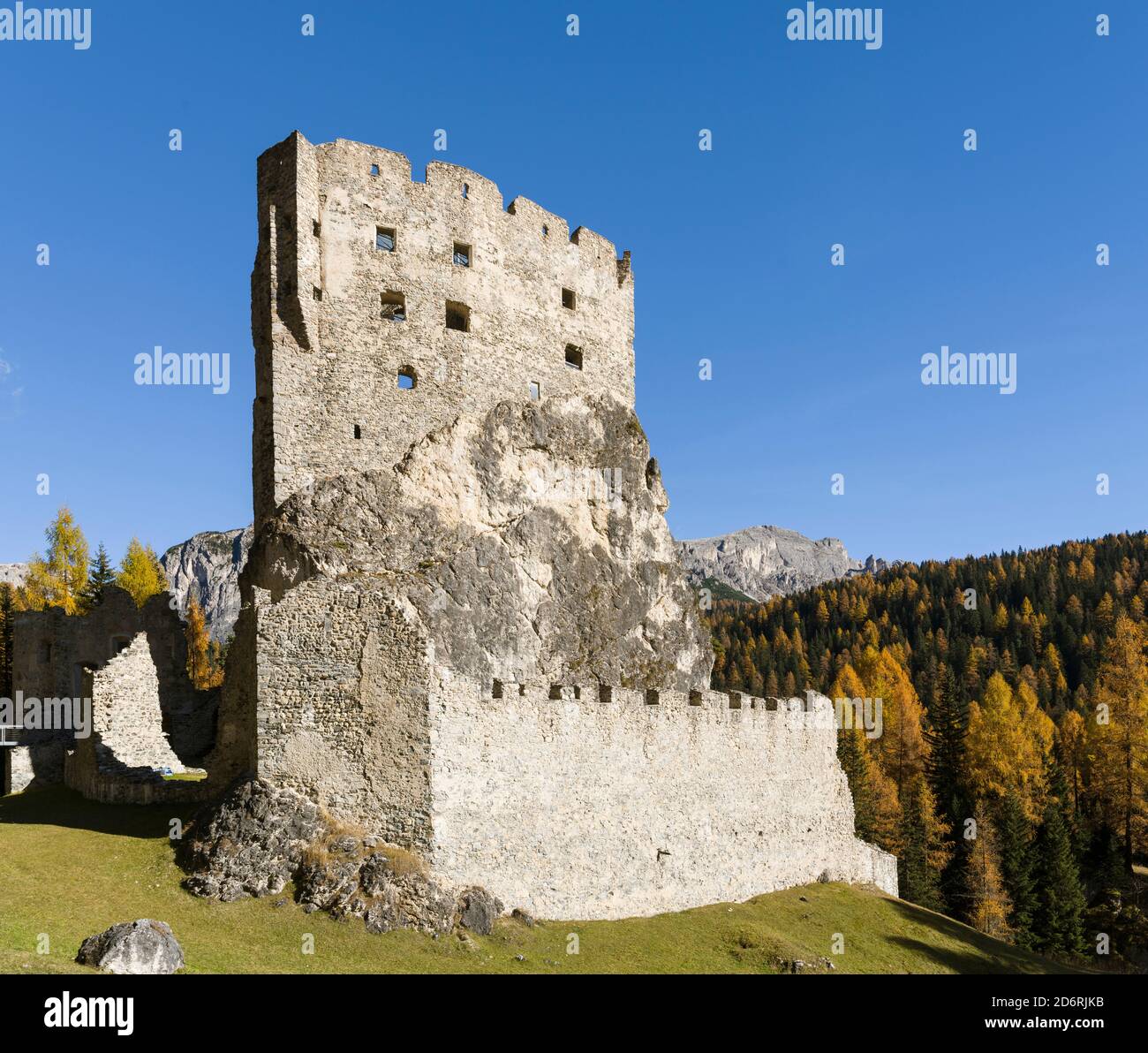 Andraz Castle (also called Buchenstein or Andrac) near Passo Falzarego ...