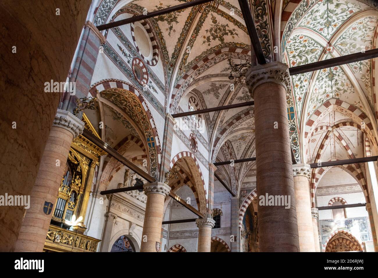 Gothic Sant'Anastasia Church interior view. Sant'Anastasia is a church ...