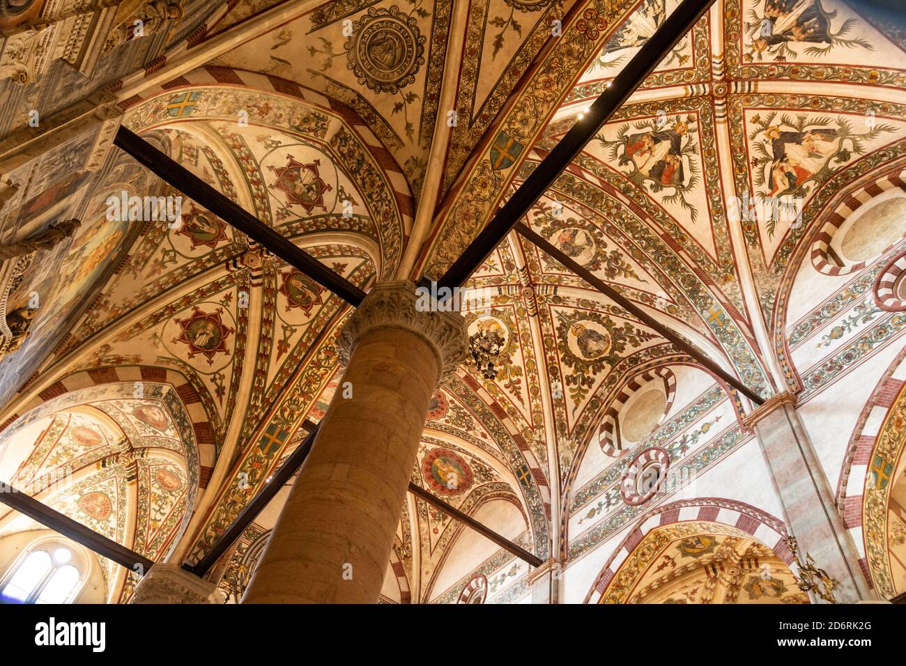 Gothic Sant'Anastasia Church interior view. Sant'Anastasia is a church ...