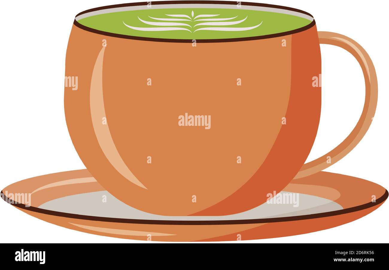 Matcha latte cartoon vector illustration Stock Vector Image & Art - Alamy