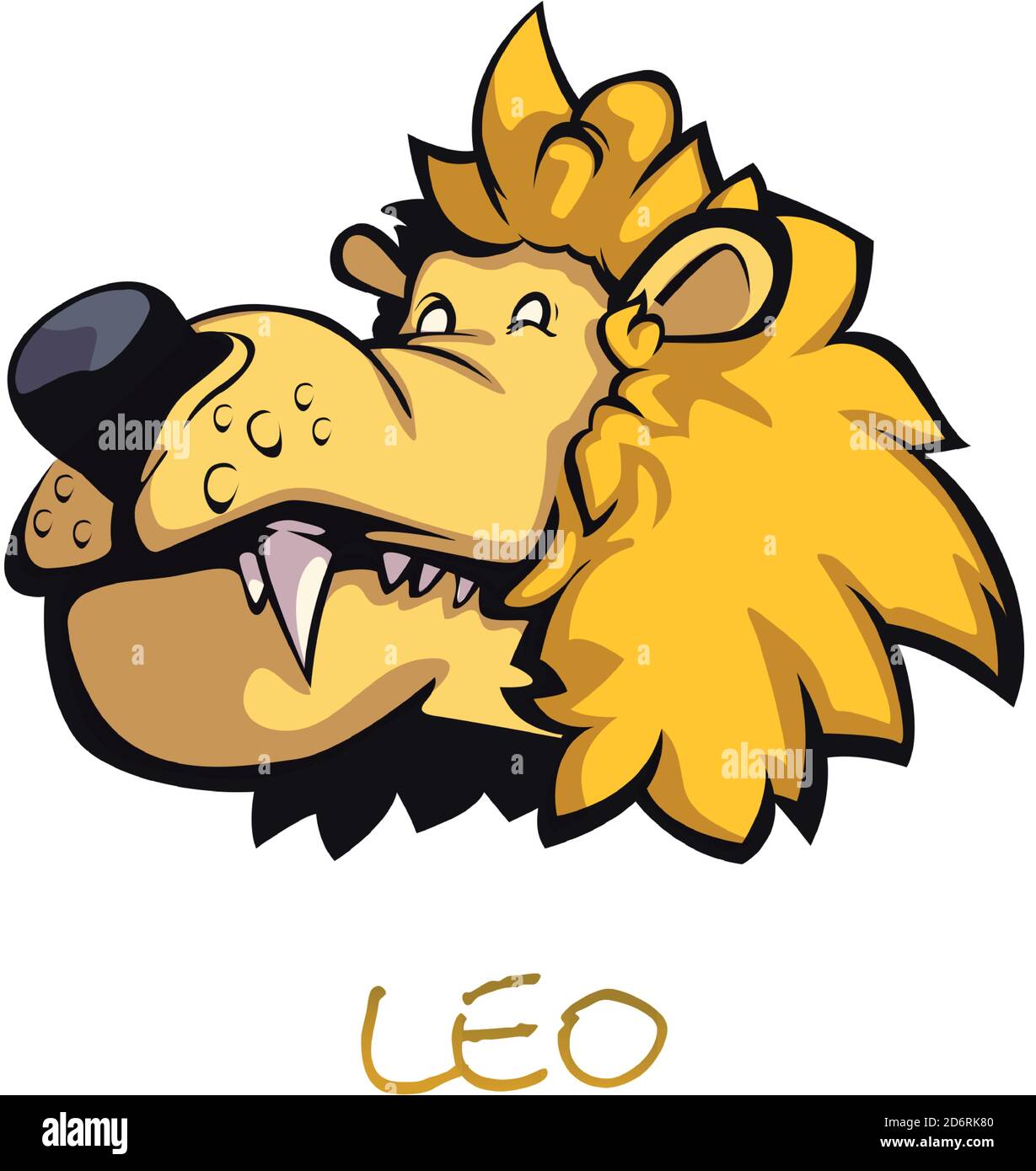 Leo zodiac sign flat cartoon vector illustration Stock Vector Image ...