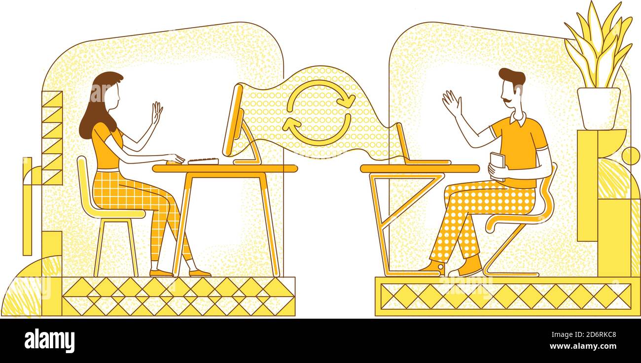 Video conferencing flat silhouette vector illustration Stock Vector ...