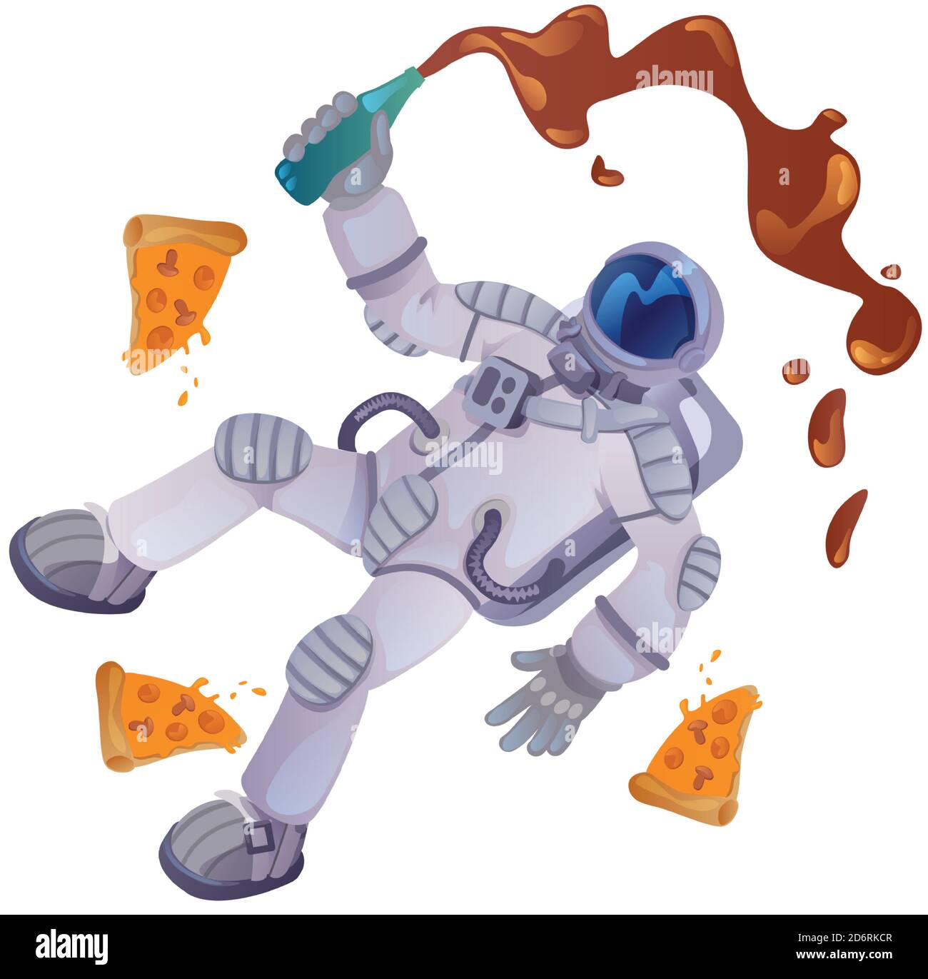 Cosmonaut with food cartoon vector illustration Stock Vector Image ...