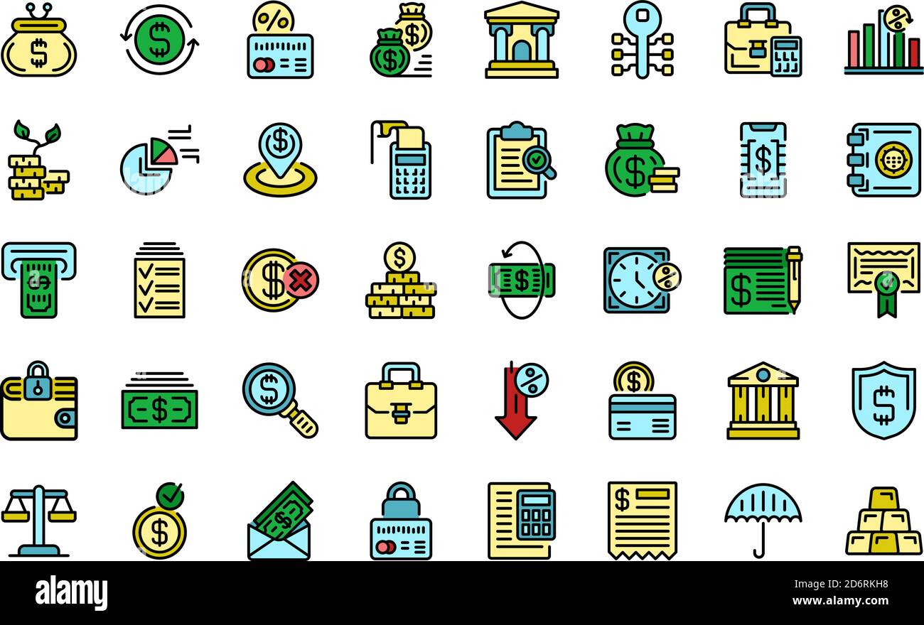 Bank icons set vector flat Stock Vector Image & Art - Alamy