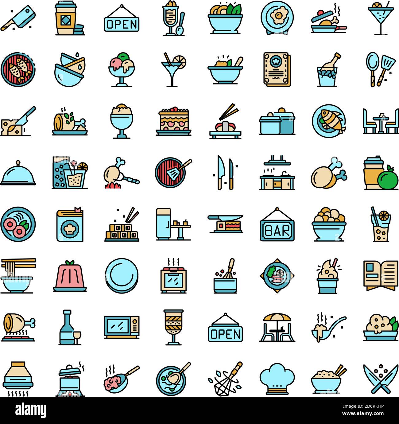 Restaurant icons set vector flat Stock Vector Image & Art - Alamy
