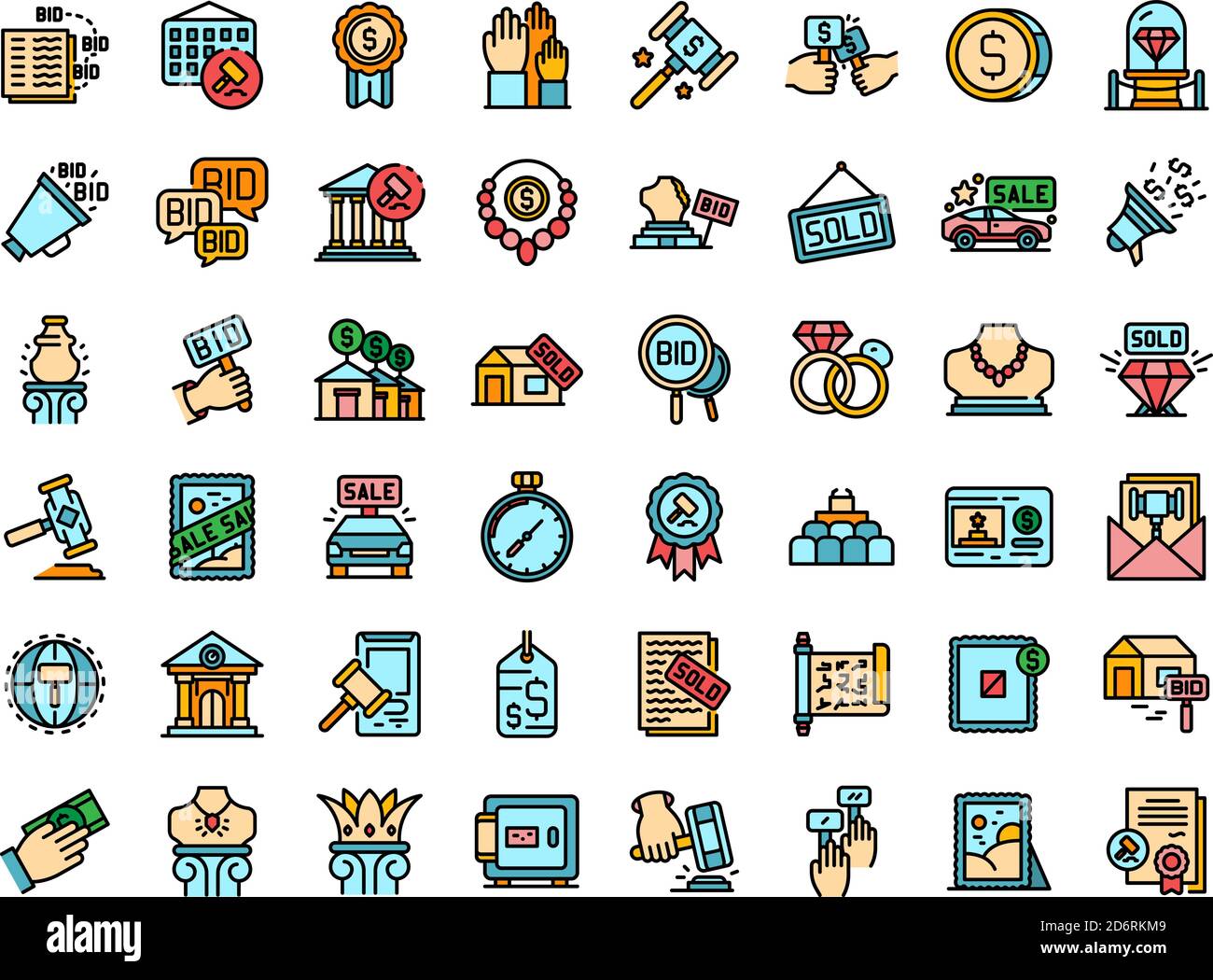 Auction icons set vector flat Stock Vector Image & Art - Alamy