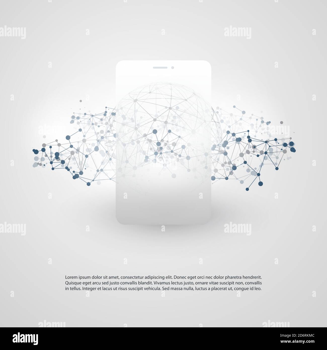 Global Networks Design with Network Mesh and Smartphone Silhouette ...