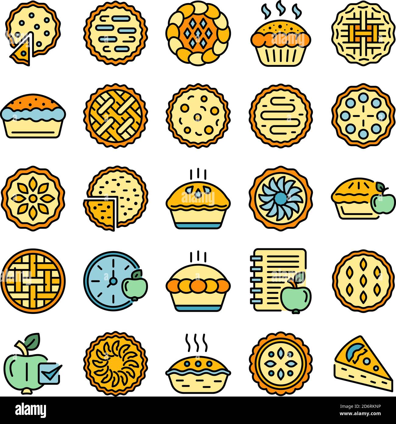 Apple pie icons set vector flat Stock Vector Image & Art - Alamy