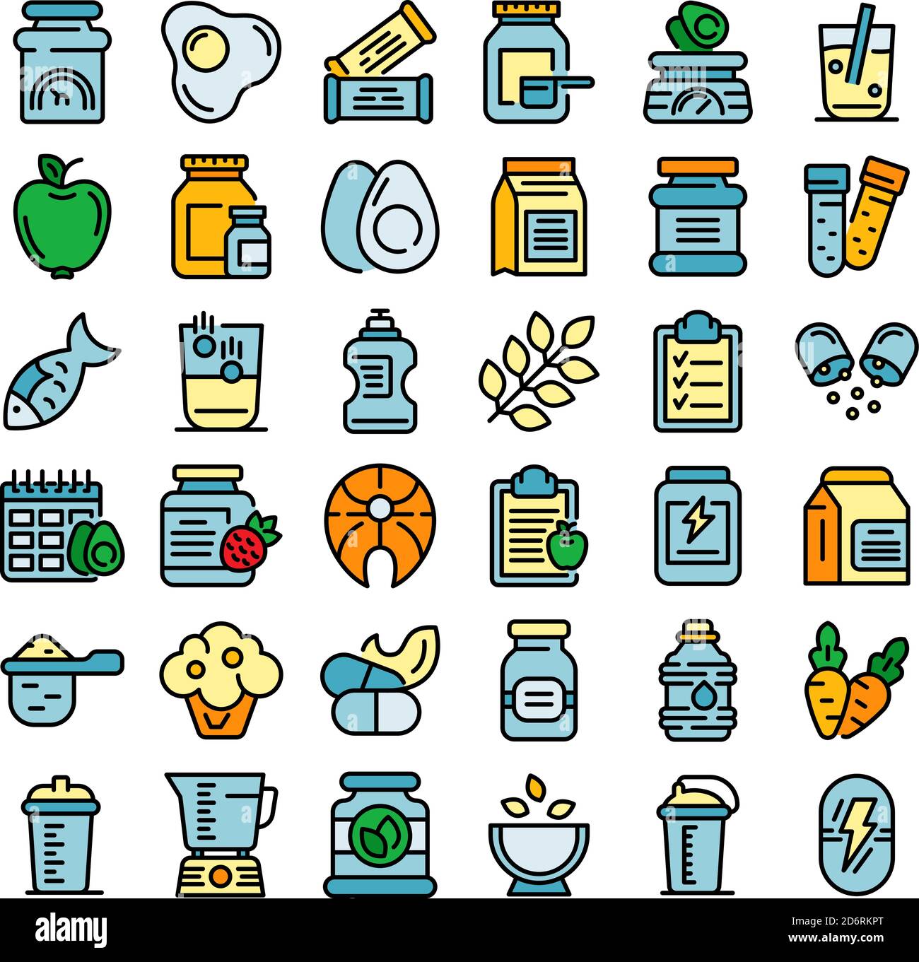 Sports nutrition icons set vector flat Stock Vector Image & Art - Alamy