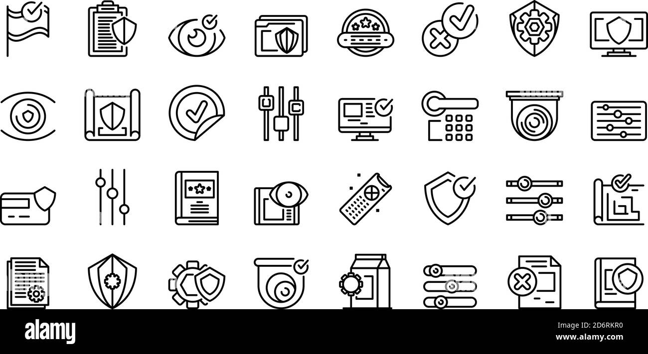 Control icons set, outline style Stock Vector Image & Art - Alamy
