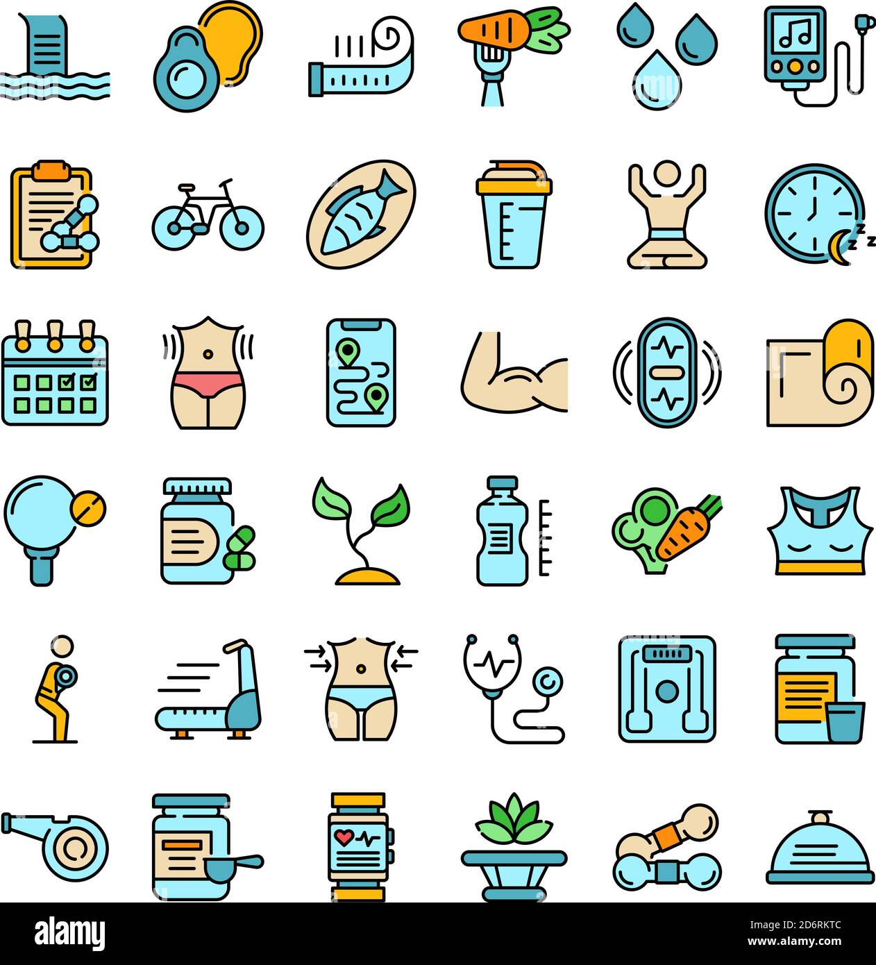 Healthy lifestyle icons set vector flat Stock Vector Image & Art - Alamy