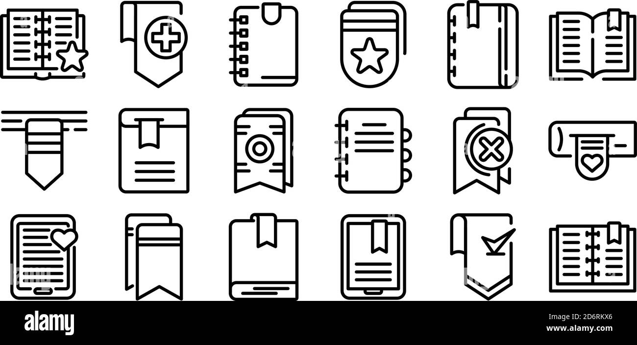 Bookmark icons set, outline style Stock Vector Image & Art - Alamy
