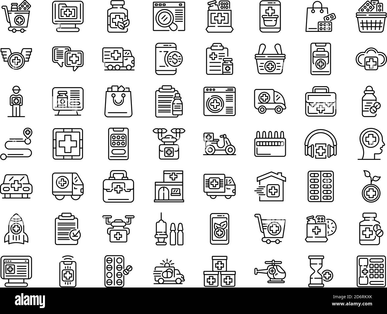 Drug delivery icons set, outline style Stock Vector Image & Art - Alamy